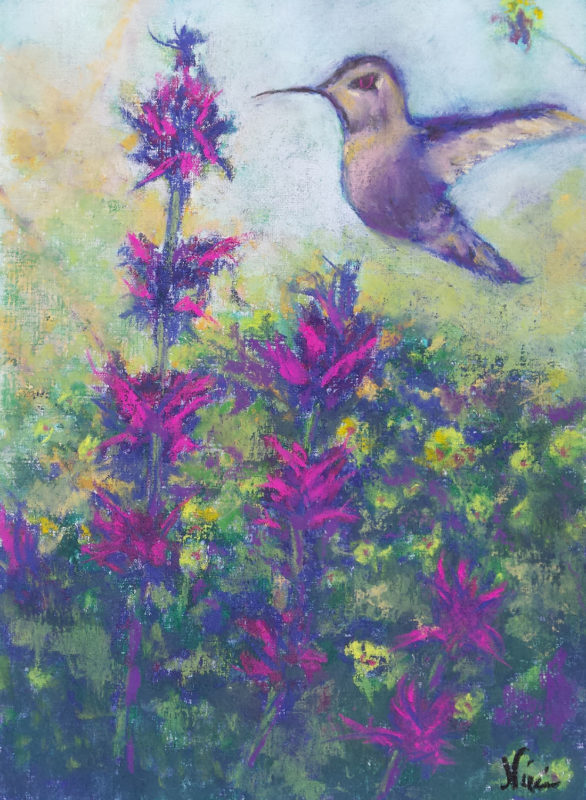 Hummingbird - pastel on paper, in Winged Nature
