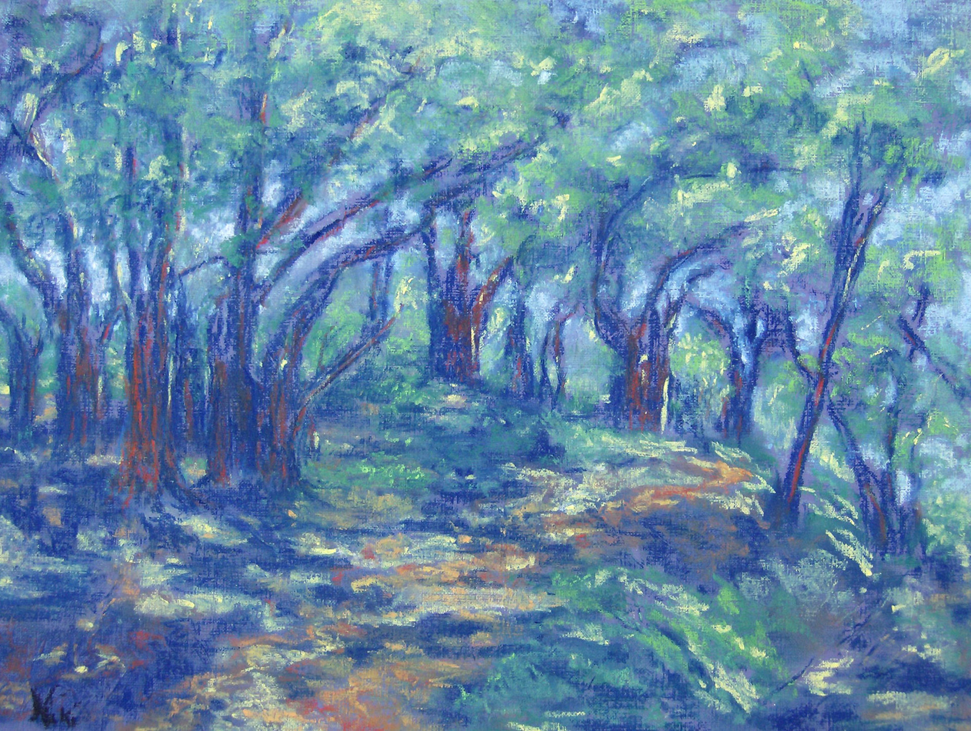 Original Textured Pastel Painting Live Oak Park California - Pastel on ...